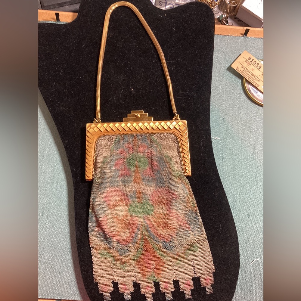 Antique Whiting &David Dresden Mesh Flapper Purse - Gem